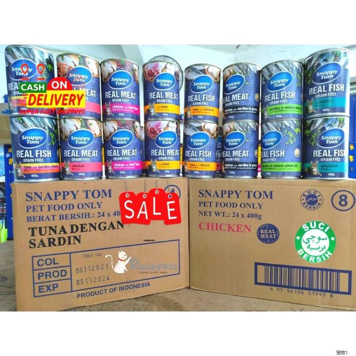 pet Snappy Tom Canned Food (Cat Wet Food) - 12can x 400g | Lazada