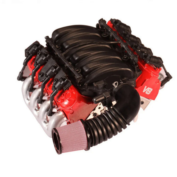 Universal simulation V8 engine cover radiator motor cooling fan with ...