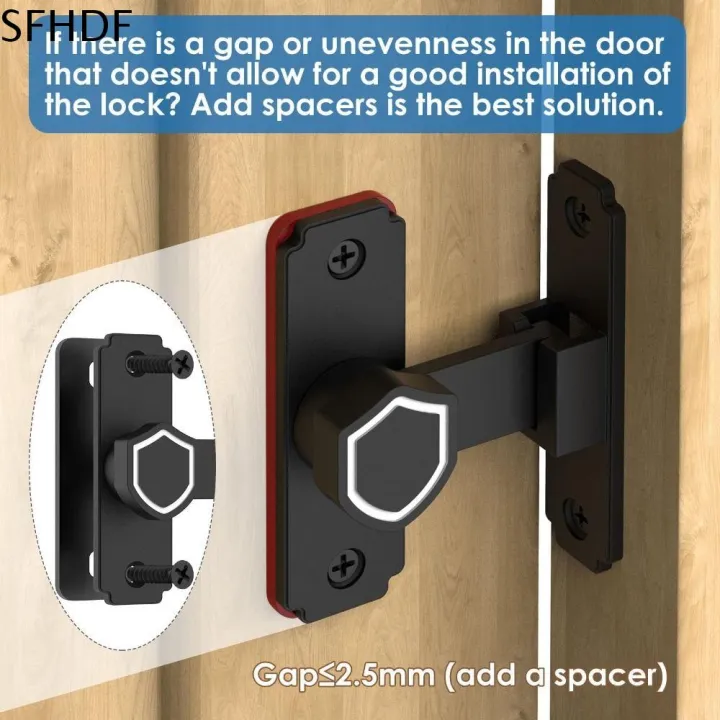 SFHDF 90 /180 Degree Sliding Door Catch Anti-theft Safety Door Hasp ...