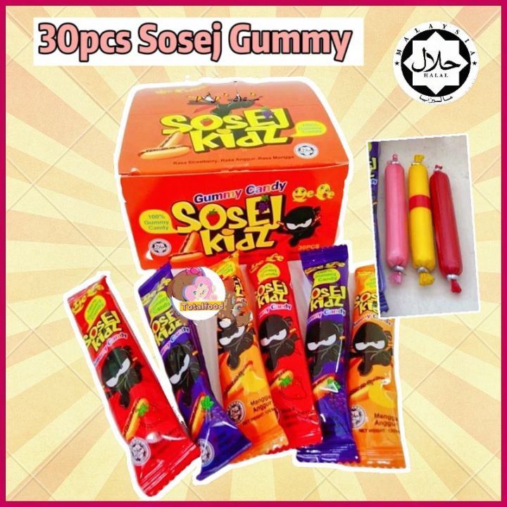30pcs QeQe Sausej Kidz Gummy candy hot dog gummy Gula sausage | Lazada