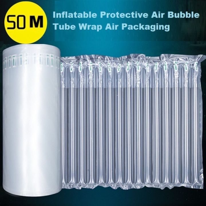 50m Inflatable Protective Air Bubble Tube Wrap Air Packaging Protective ...