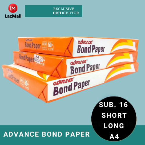 Advance Bond Paper 500 Sheets Ream Substance 16 50gsm | Lazada PH