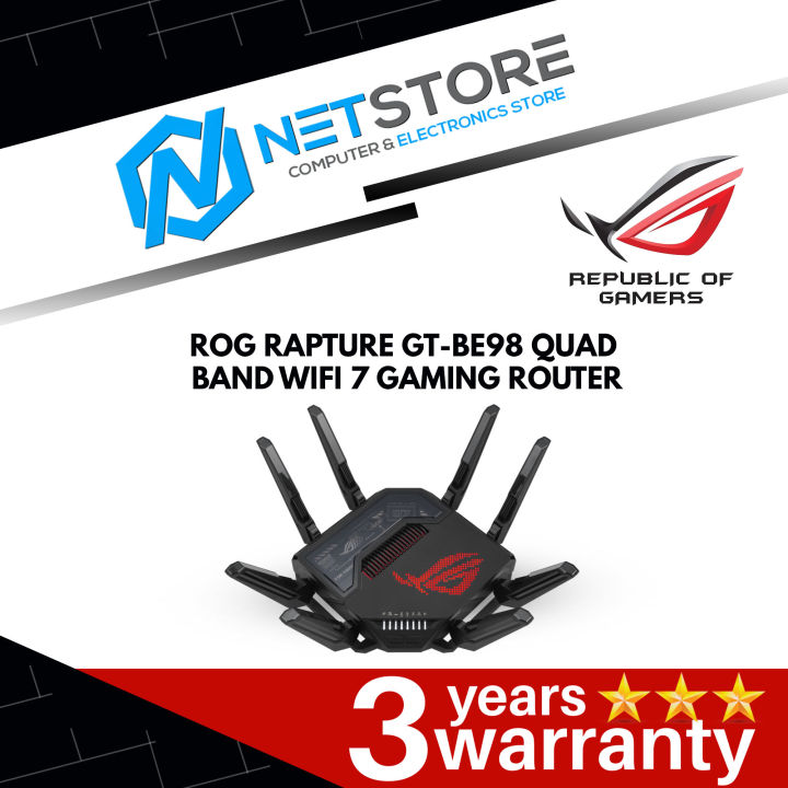 ASUS ROG RAPTURE GT-BE98 QUAD BAND WIFI 7 GAMING ROUTER - GT-BE98 | Lazada