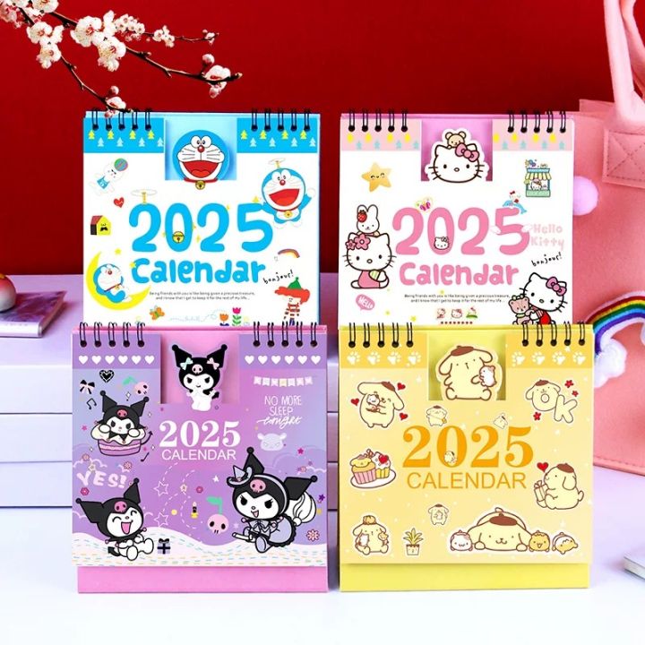 Cute 2025 Desk Character Calendar Monthly Wall Calendar Academic Desk ...