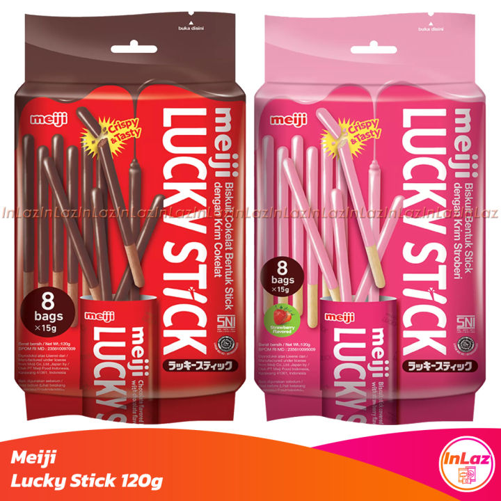 Meiji Lucky Stick 120g Chocolate Strawberry Large Pack | Lazada