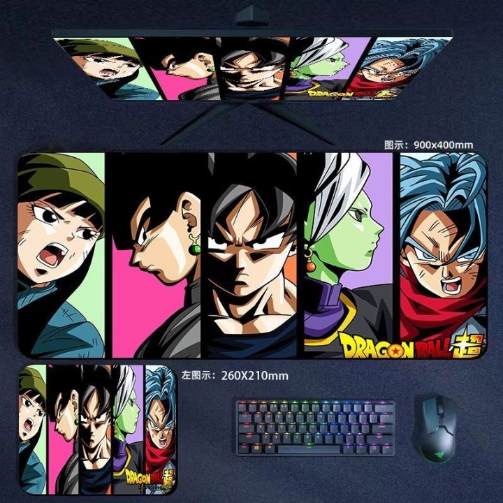 Dragon Ball Mouse Pad Oversized Computer Desk Keyboard Pad Anime Black ...
