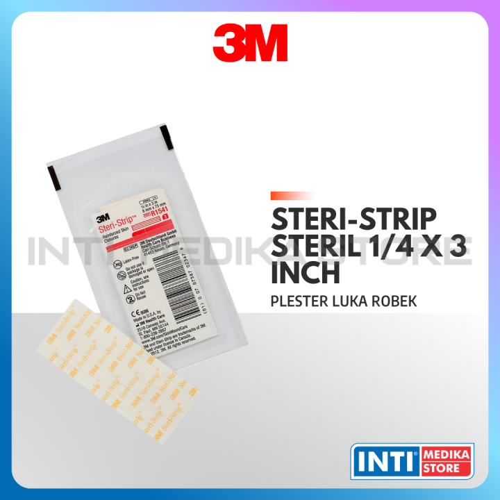 3M - Plester Luka Robek tanpa Jahitan 1/4 x 3 inc STERIL | STERI-STRIP ...