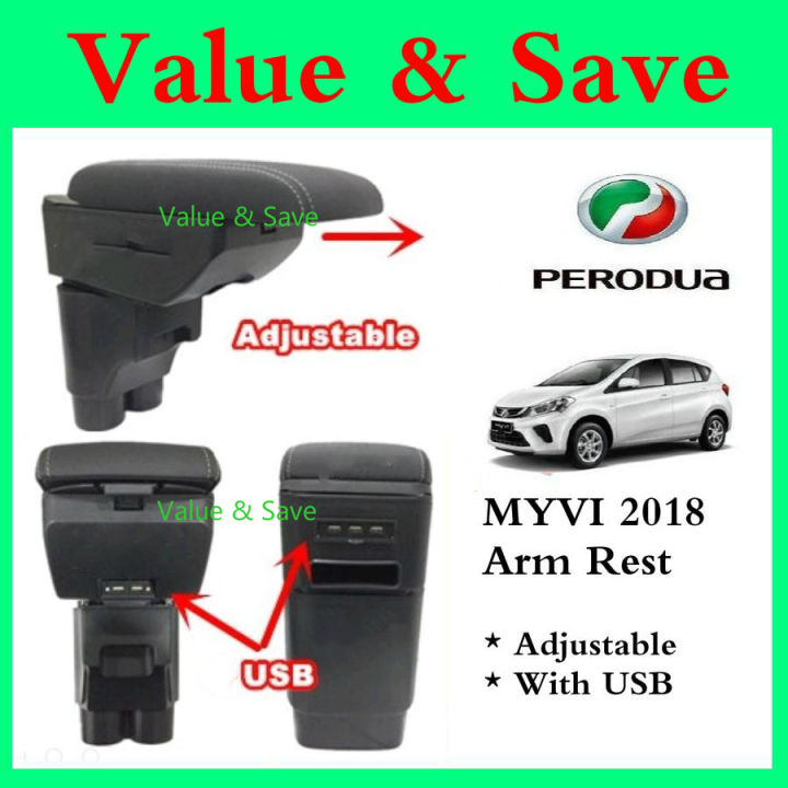 Perodua Myvi 2018 2019 2020 2021 2022 2023 PVC Adjustable Arm Rest ...