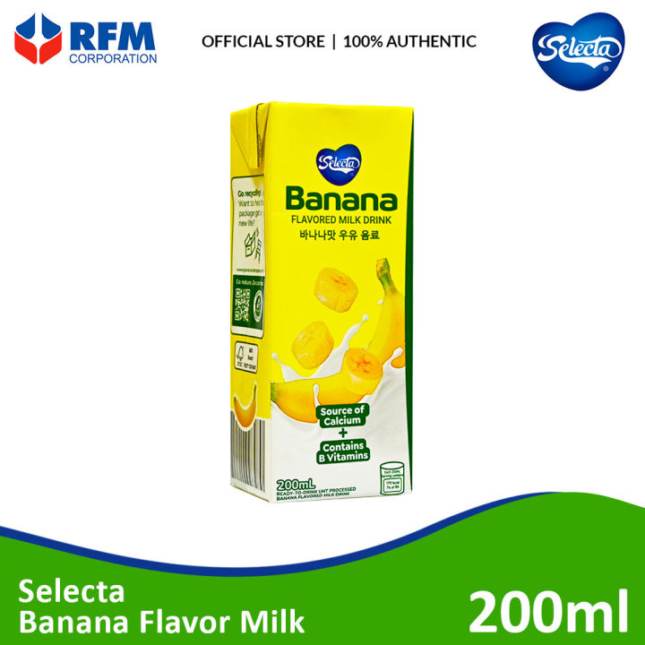 【FREE GIFT】 Selecta Banana Flavored Milk 200ml | Lazada PH