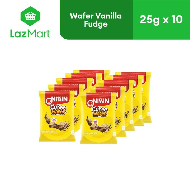 Nissin Cubee Wafer Vanilla Fudge 25g - Pack of 10 | Lazada PH
