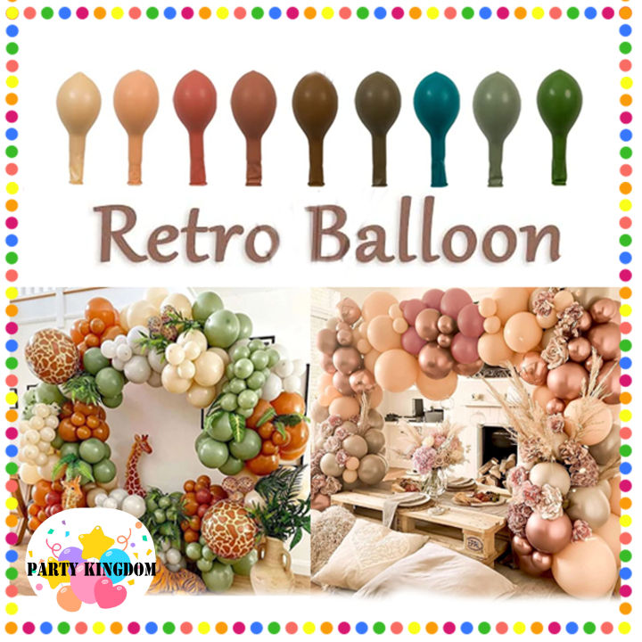 Party KIngdom 10pcs/25pcs Retro Vintage Rubber Balloon Anniversary ...