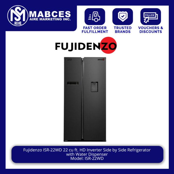 Fujidenzo ISR-22WD 22 cu ft. HD Inverter Side by Side Refrigerator with ...