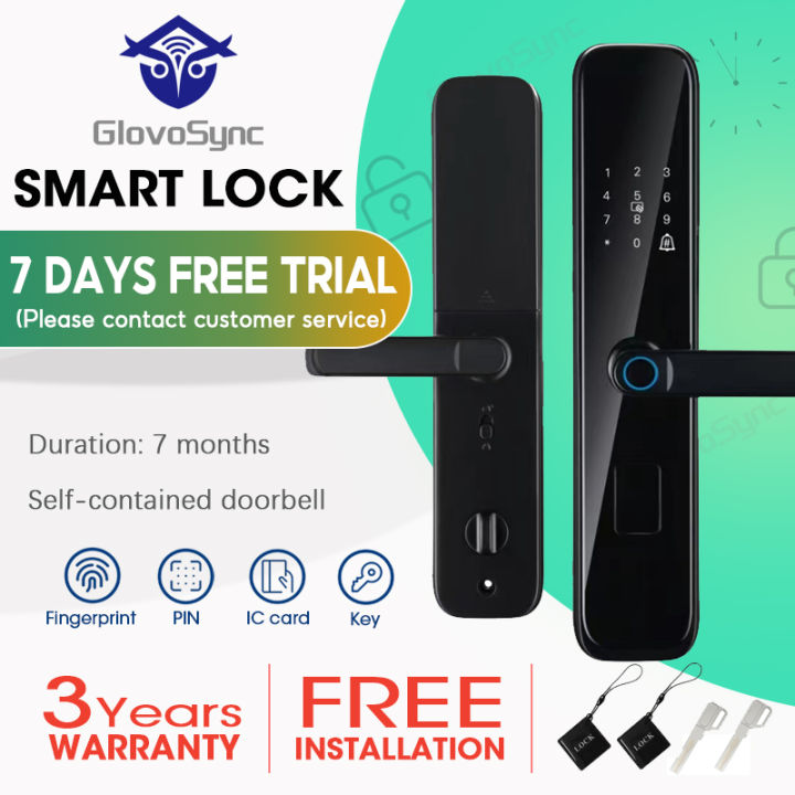 GlovoSync Smart Lock Smart Door Handle Digital Lock Fingerprint ...