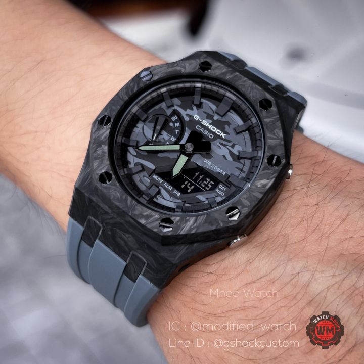 G-Shock Casioak Camo Dial with new Carbon Fiber bezel and Lambo Grey ...