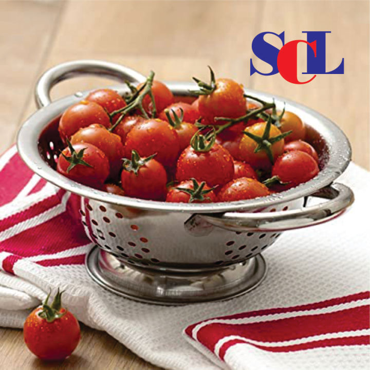 KITCHEN ESSENTIALS STAINLESS ROUND COLANDER (FOOD DRAINER/DRIPPER ...