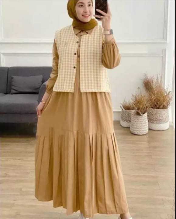 PAKAIAN MUSLIM WANITA GAMIS DRESS ROMPI KOTAK | Lazada Indonesia