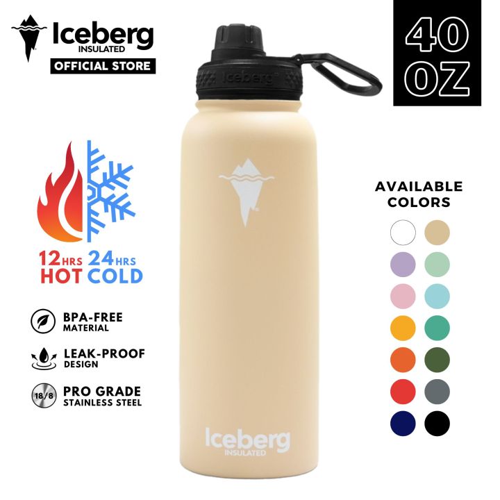 Iceberg Insulated 40oz with Sports Lid - Insulated Water Bottle ...