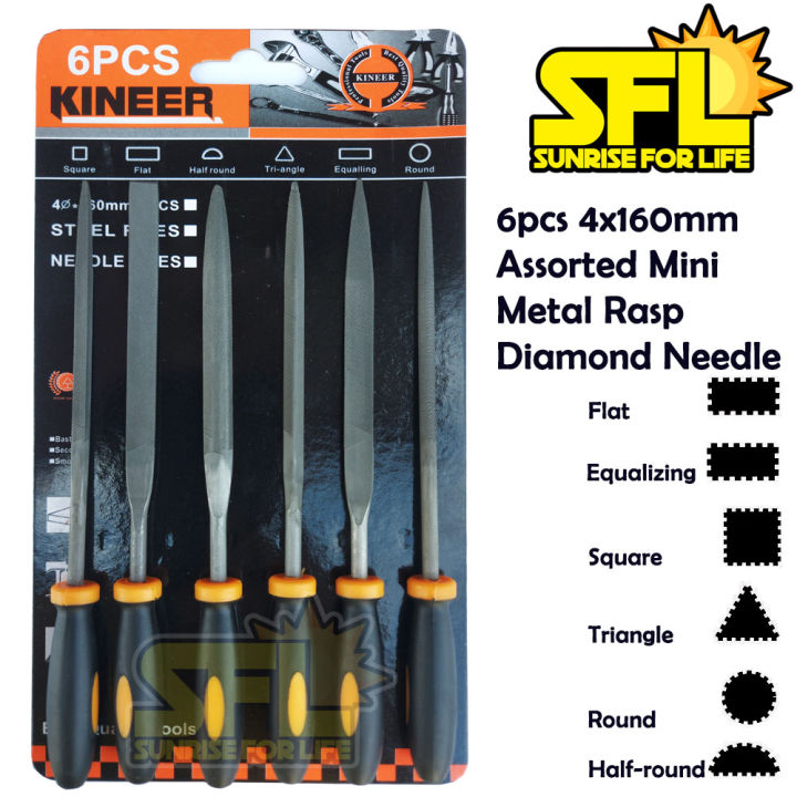 Metal File Set 6pcs High Quality 4x 160mm Assorted Mini Metal Rasp File ...