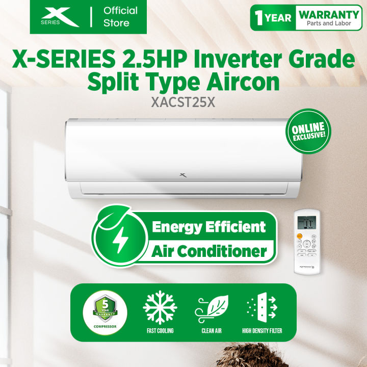 XTREME/X-SERIES 2.5HP Split Type Aircon Inverter Grade 2-way Draining ...