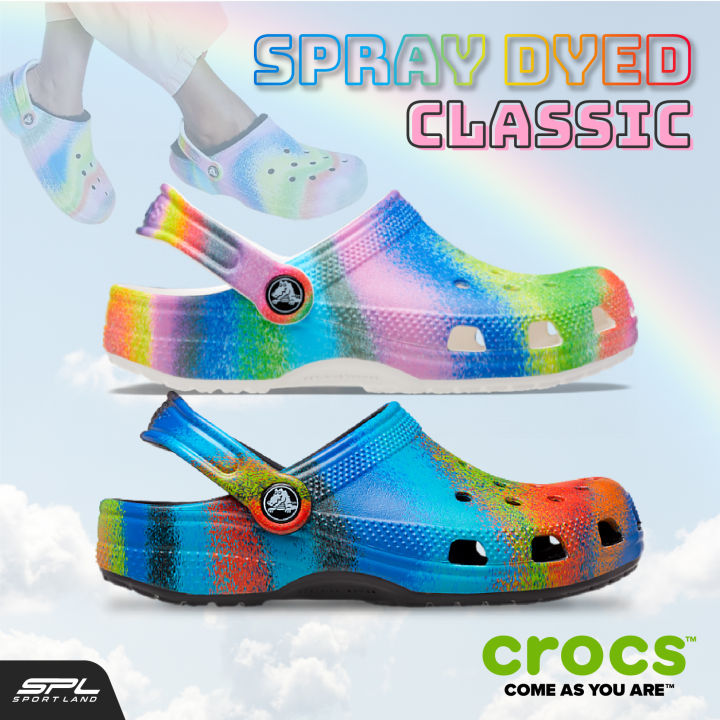 Crocs Collection รองเท้าแตะ รองเท้าแบบสวม CR UX CS Spray Dye Clog ...
