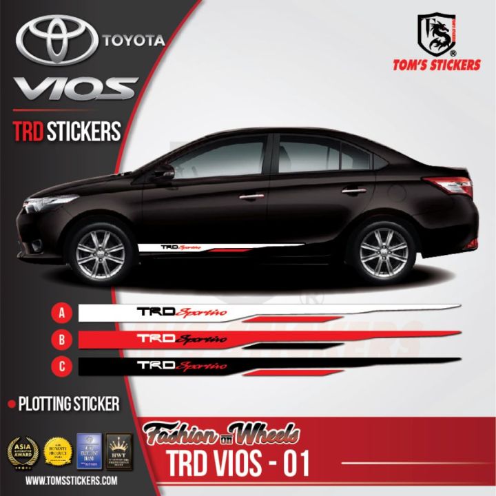 💥💥 TOYOTA VIOS CAR BODY STICKERS SET TRD VIOS - 01 | Lazada