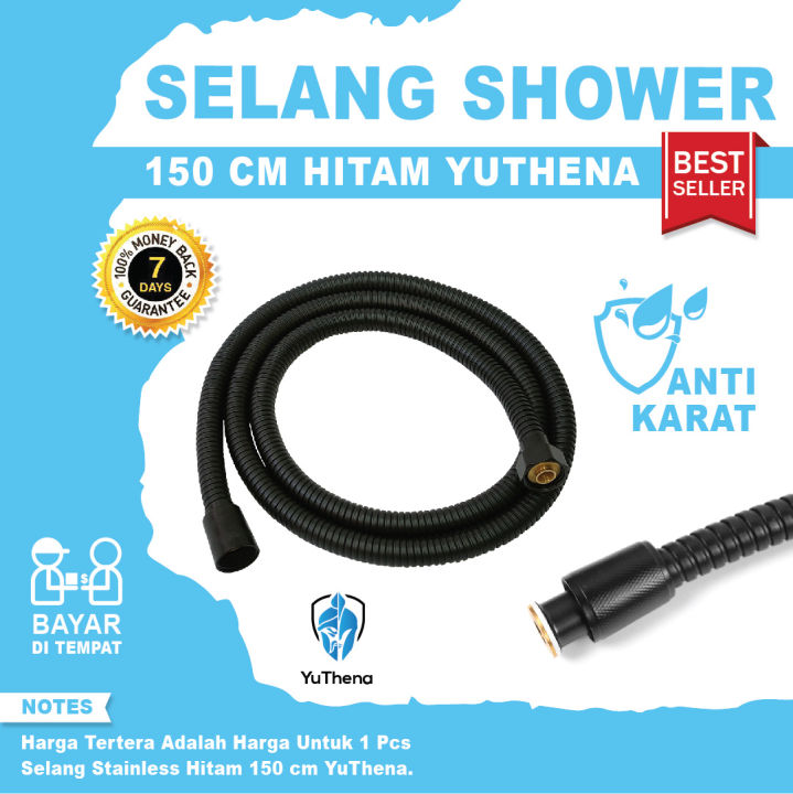 Selang Shower Stainless Fleksibel 150 cm Hitam | Lazada Indonesia