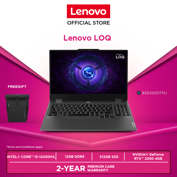 Lenovo LOQ NVIDIA GeForce RTX 15.6"Luna Grey I5-1245HX 12GB 512GBSSD ...