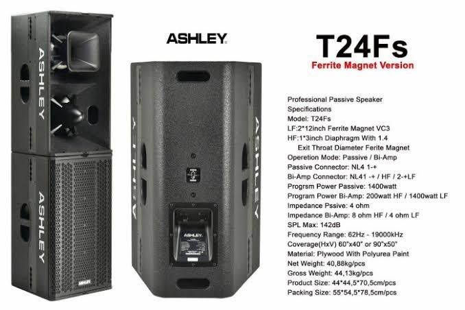 SPEAKER PASIF ASHLEY T24FS T 24FS T24 FS Professional Passive Speaker ...