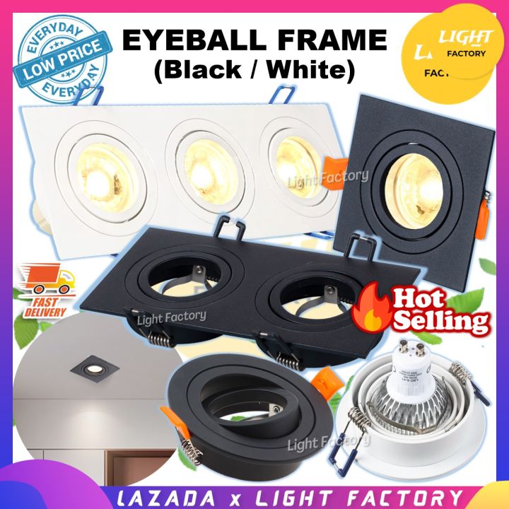 LED Eyeball Casing GU10 Bulb Replaceable Fitting Square Round Downlight ...