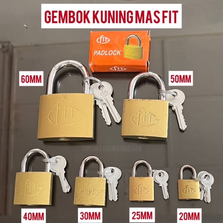 Gembok koper kuning mas ukuran 20 / 25 / 30 mm | Lazada Indonesia