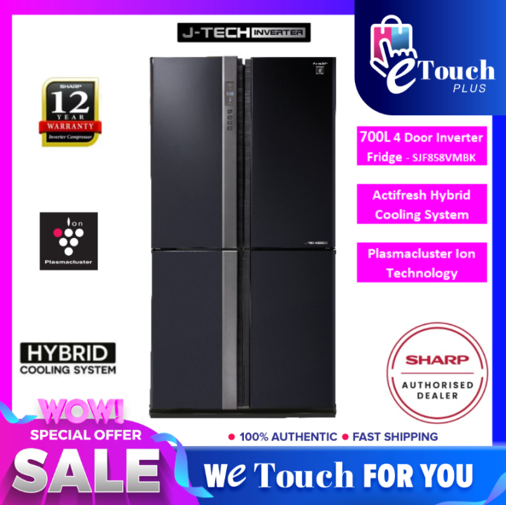 SHARP REFRIGERATOR 4 DOOR SIDE BY SIDE [ SJF821VMSS or SJF858VMBK ...
