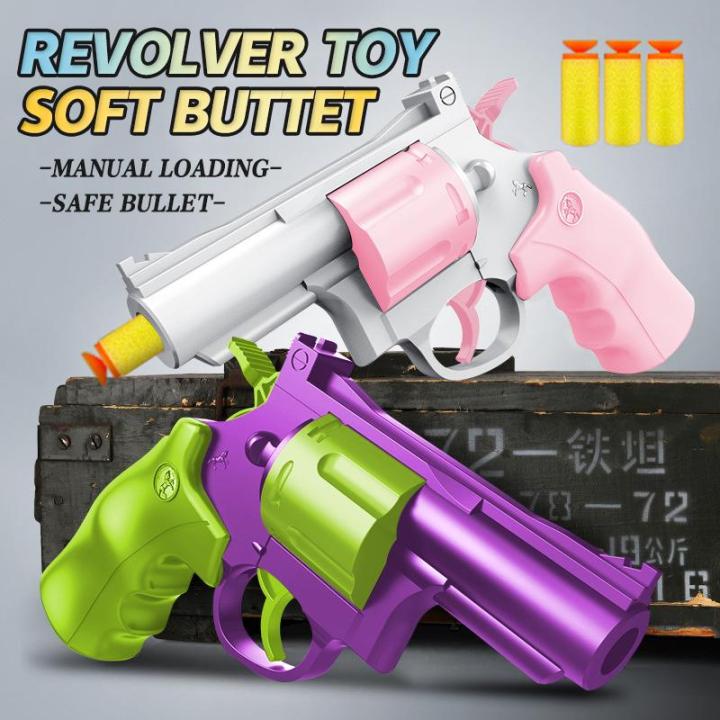 Toy revolver gun 3D printed mini burst safety suction cup soft bullet ...