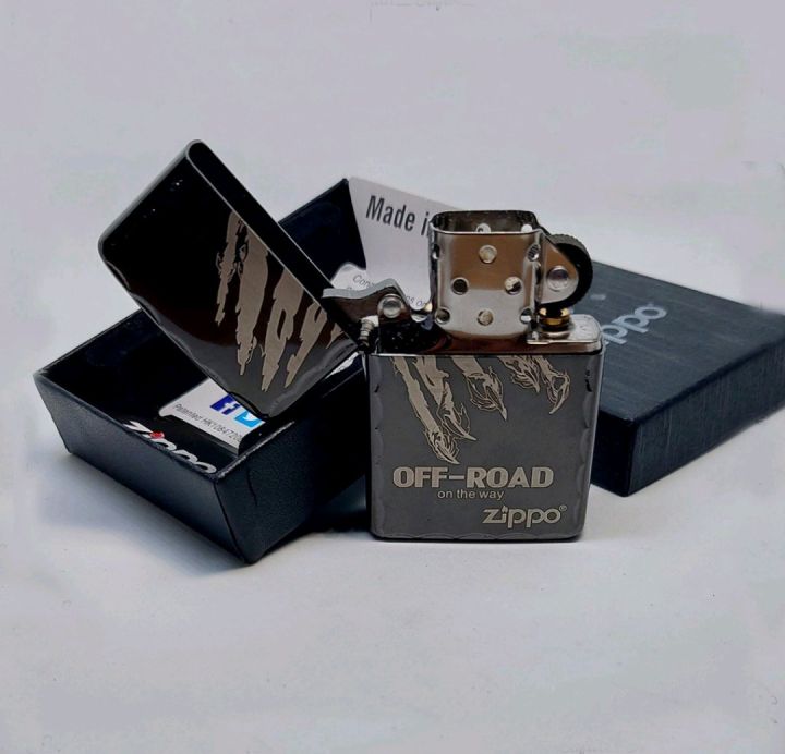 korek api zippo warna doff black ice motif off road koleksi barang unik ...
