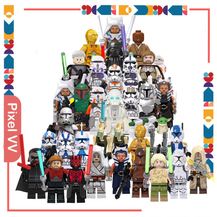 Starswars Building Blocks Toy Luke Skywalker Obi-Wan Ahsoka Darthvader ...