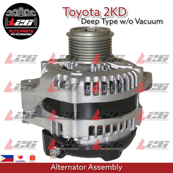Toyota 2KD Alternator Assembly Deep Type w/o Vacuum 85amp 130amp 150amp ...