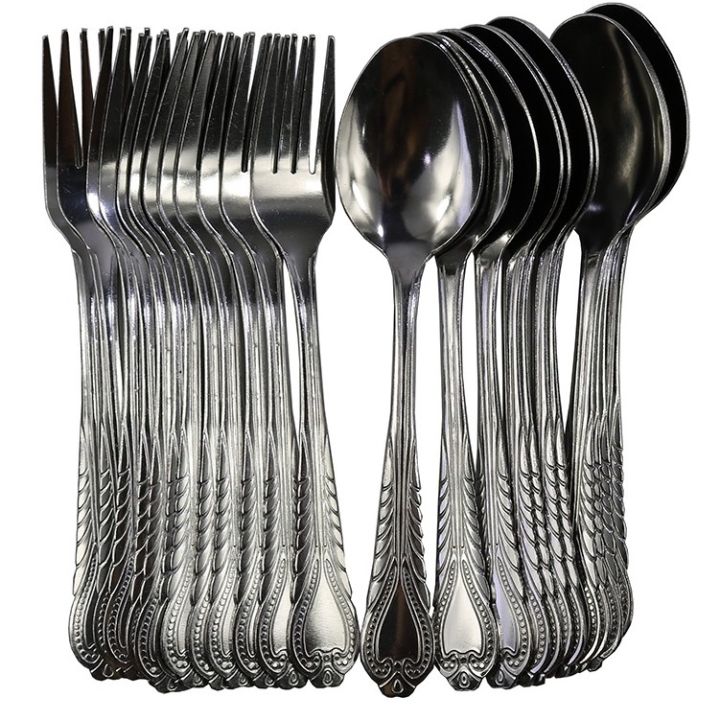 12pcs/Pack Stainless Steel Spoon/Fork Tinidor and Kutsara cutleries ...