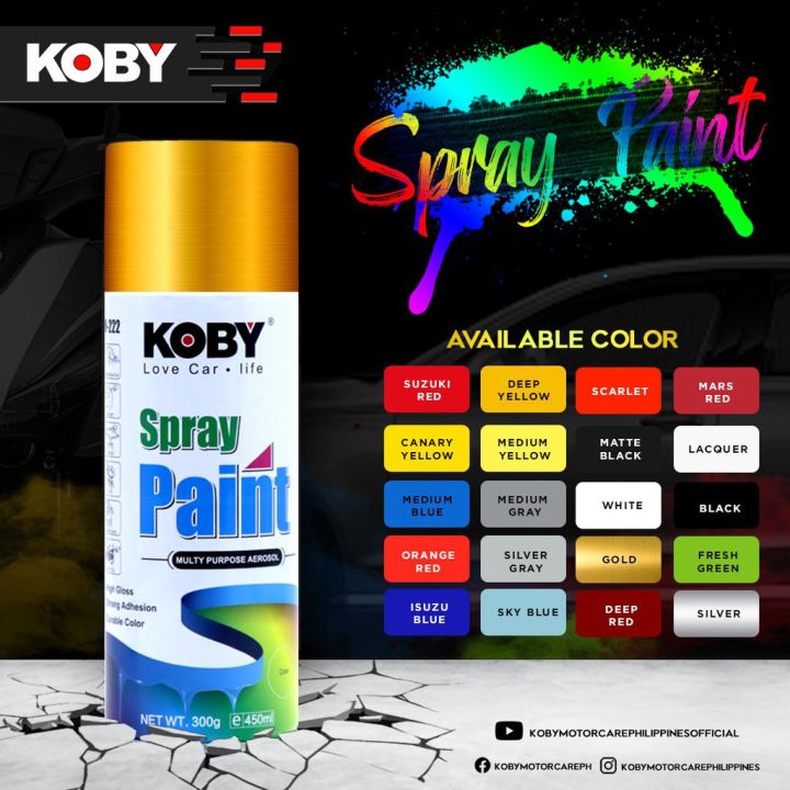 KOBY ACRYLIC SPRAY PAINT SOLID COLOR 450ML | Lazada PH