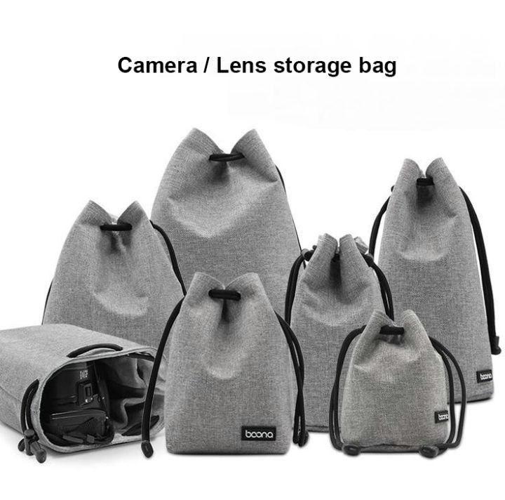 Camera Bag Lens Bag Camera Pouch Lens Case Drawstring Pouch for DSLR ...