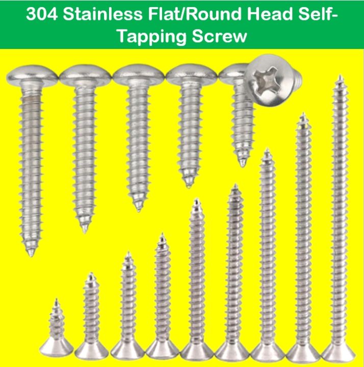 Mago 304 Stainless Steel 4mm-6mm Thickness Flat And Round Head Phillips ...