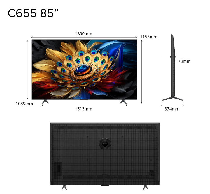 TCL C655 4K QLED | 75 85 98 inch | AI Smart Google TV | Eye care ...