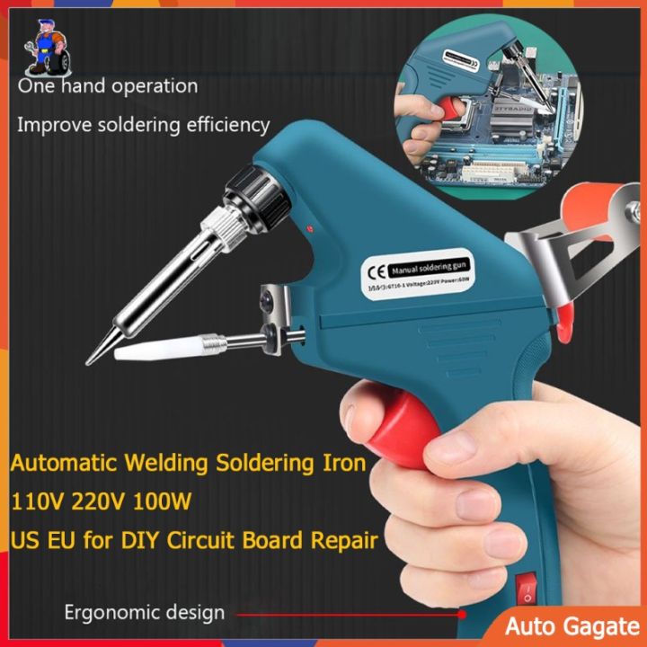 Electric Handheld Soldering Iron, 220V 60W Automatic Tin Feeding ...