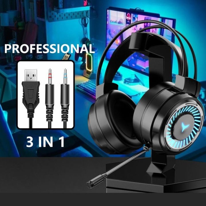 Gaming Headphone Headset Wired Over Ear Earphone led Headset with ...