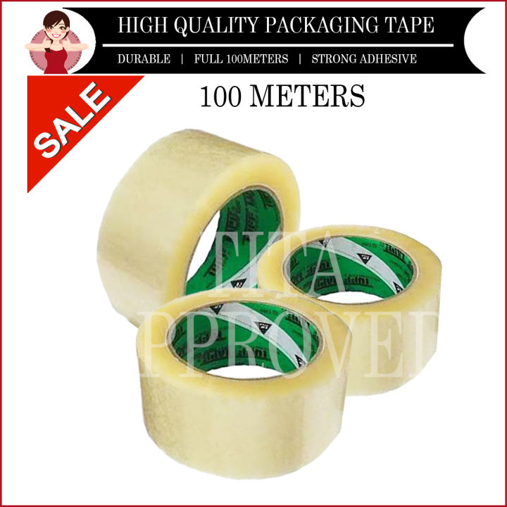 Legit 100 Meters Clear Packaging Packing Tape Highly Durable Adhesive ...
