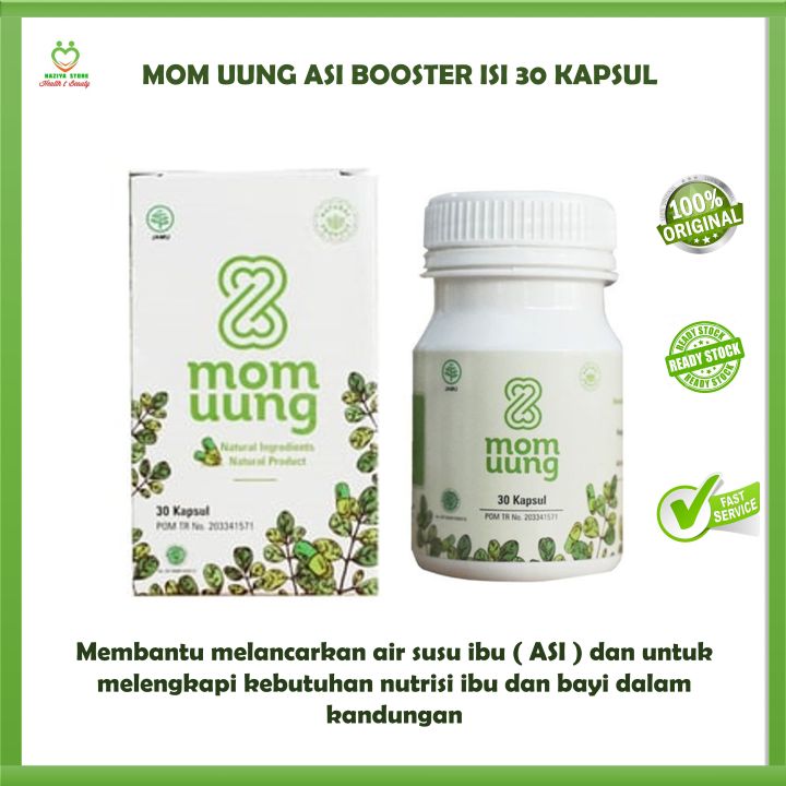 MOM UUNG Asi Booster 30 Kapsul Kelorcap Pelancar Asi Herbal ...