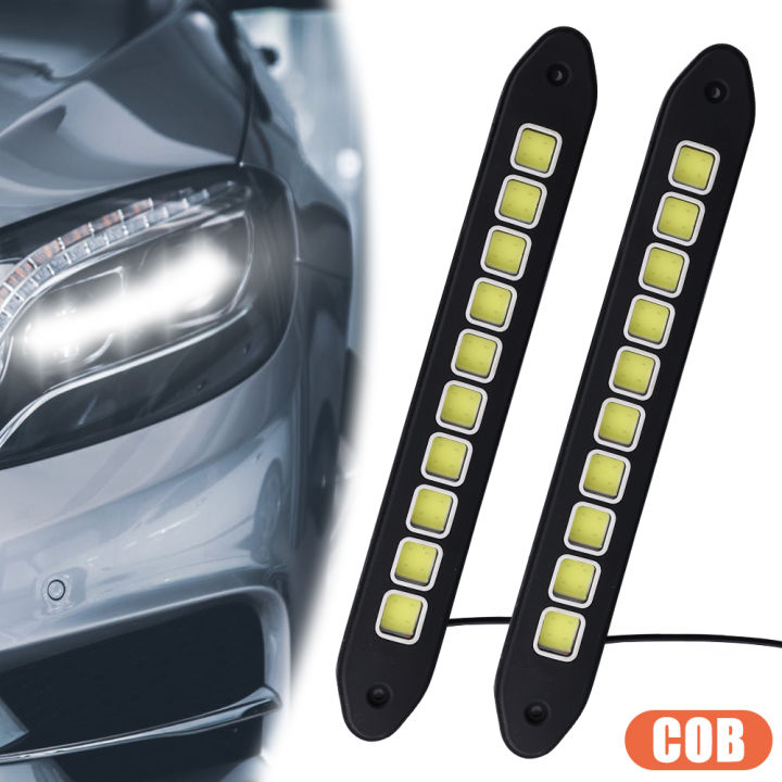 20w Waterproof 10 Led 12v Daytime Running Light Drl Cob Strip Lamp Fog