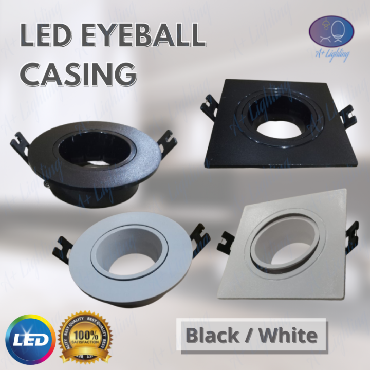 EYEBALL SPOTLIGHT FITTING CASING FREE GU10 HOLDER BLACK WHITE ROUND ...