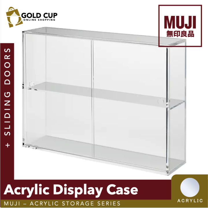 MUJI Acrylic Display Case with Sliding Doors - W33.6 x D8.4 x H24.4cm ...