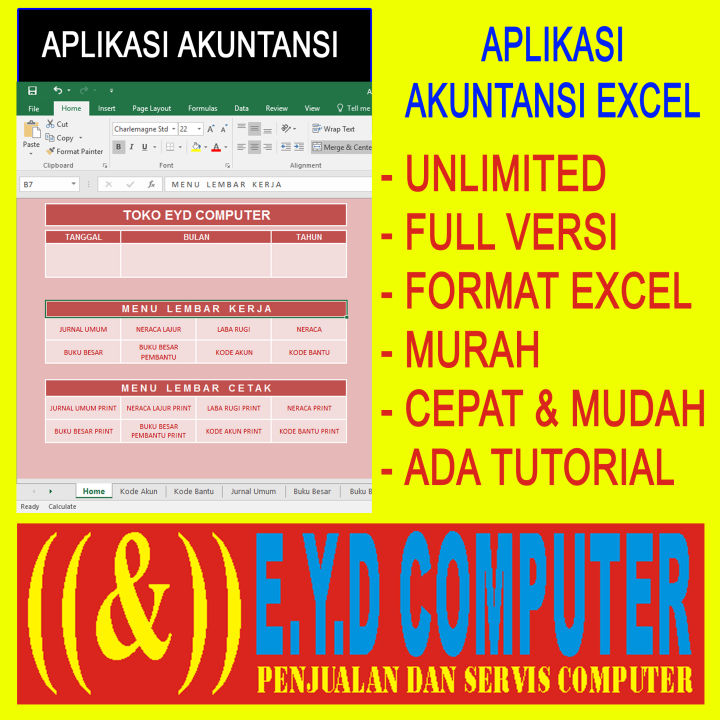 APLIKASI AKUNTANSI EXCEL SIAP PAKAI PROGRAM AKUTANSI LAPORAN KEUANGAN ...