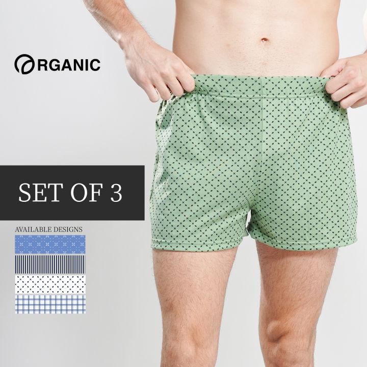 Organic Boxer Shorts for Men 3pcs Set Assorted Random Colors Underwear ...