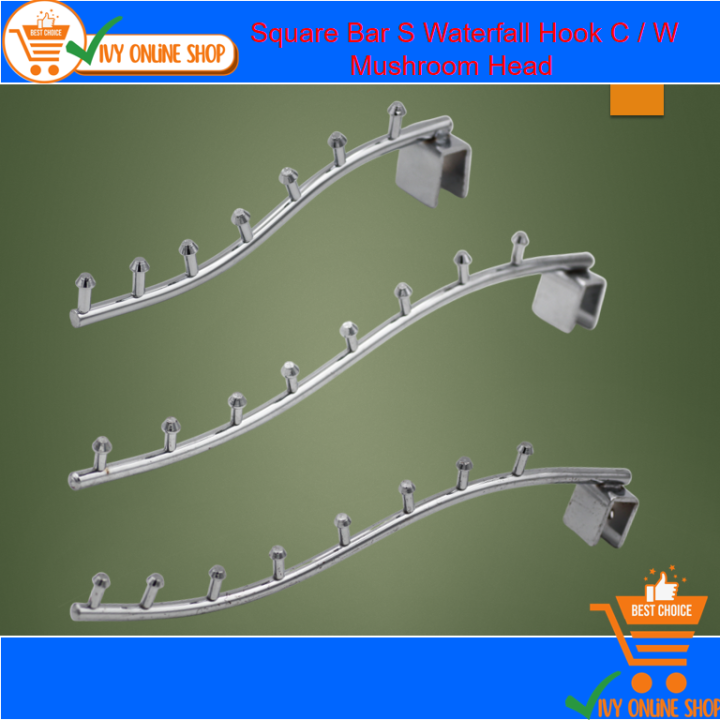 Square Bar S Waterfall Mushroom Head Cangkuk Besi 2pcs | Lazada